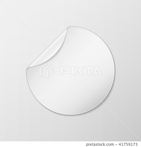 White circle round peel off paper sticker - Stock Illustration ...