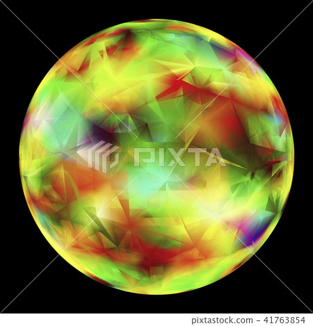 Multicolor Glowing Orb Isolated Over Black - Stock Illustration ...