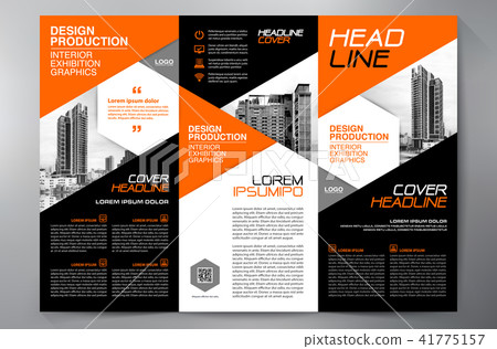 Brochure 3 fold flyer design a4 template. - Stock Illustration ...