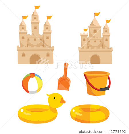 beach toys vector collectiong design - Stock Illustration [41775592 ...