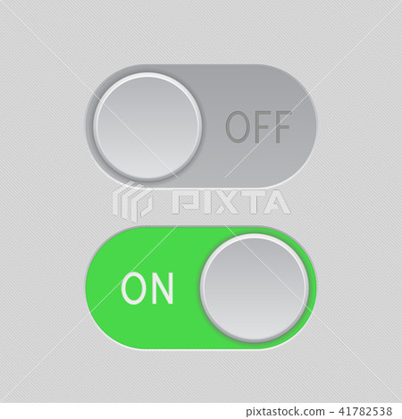 On and Off green toggle switch slider buttons - Stock Illustration ...