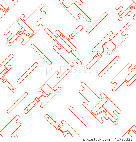 Seamless pattern of rollers for paint and paint - Stock Illustration ...