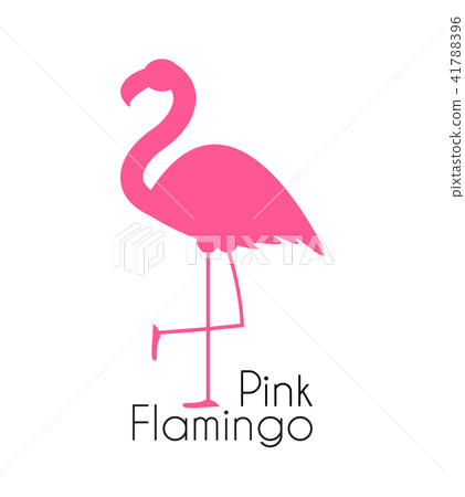 Cute Pink Flamingo Icon Vector Illustration - Stock Illustration ...
