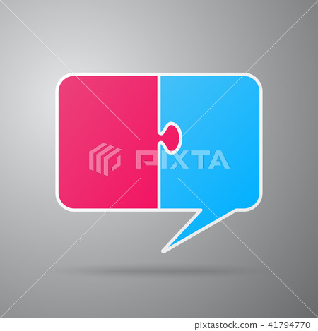 Chat Speech Bubble Colorful Puzzle. 2 Steps. - Stock Illustration ...