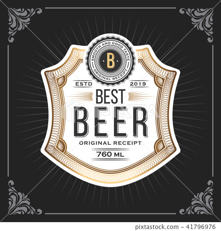 Classic vintage frame for beer labels banner - Stock Illustration ...