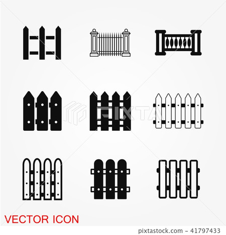 Fence icon vector flat pictogram on background.-插圖素材 [41797433] - PIXTA圖庫