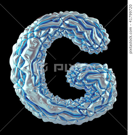 Capital latin letter G made of crumpled silver... - Stock Illustration ...
