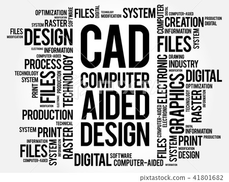 CAD - Computer Aided Design word cloud - Stock Illustration [41801682 ...