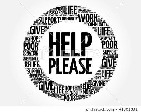 Help please word cloud collage - Stock Illustration [41801831] - PIXTA