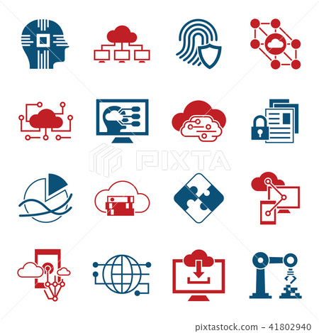 Digital vector artificial intelligence cloud icon - Stock Illustration ...