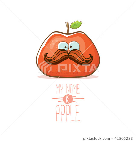vector funny cartoon cute red apple character... - Stock Illustration ...