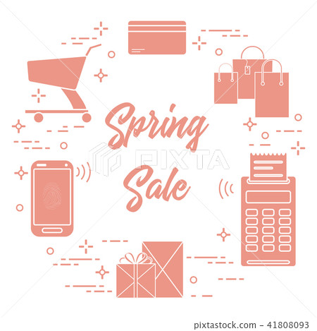 Spring sale Shopping icons. - Stock Illustration [41808093] - PIXTA