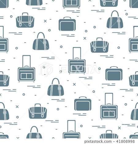 Cute seamless pattern with different bag and - Stock Illustration ...
