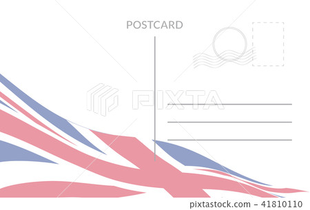 Postal card background with United Kingdom flag - Stock Illustration ...