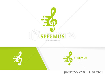Vector fast treble clef logo combination. Speed... - Stock Illustration ...