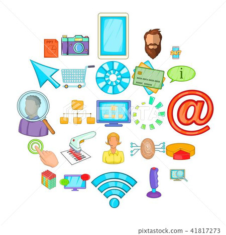 IT support icons set, cartoon style - Stock Illustration [41817273] - PIXTA