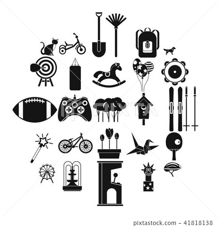 Childish sports icons set, simple style - Stock Illustration [41818138 ...