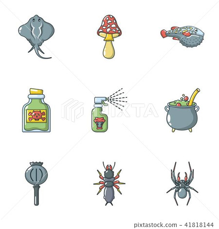 Poison icons set, cartoon style - Stock Illustration [41818144] - PIXTA
