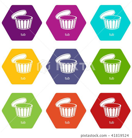 Tub icons set 9 vector - Stock Illustration [41819524] - PIXTA