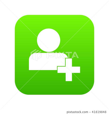 Add new user account icon digital green - Stock Illustration [41819848 ...