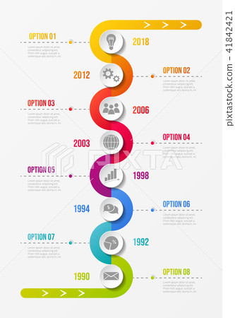 Company milestone with business icons. Vector. - Stock Illustration ...
