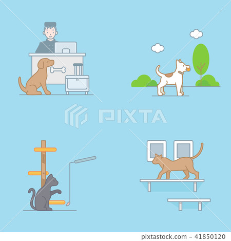 Vector - Pet's daily life, various companion... - Stock Illustration ...