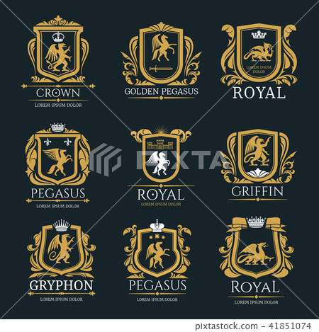 Heraldic royal animals vector isolated icons - Stock Illustration ...