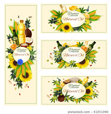 Vector banners for vegetable natural oil - Stock Illustration [41851090 ...