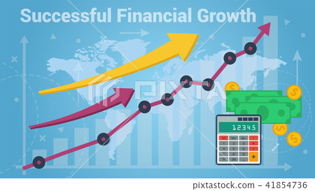 Charts showing successful growth of money - Stock Illustration ...
