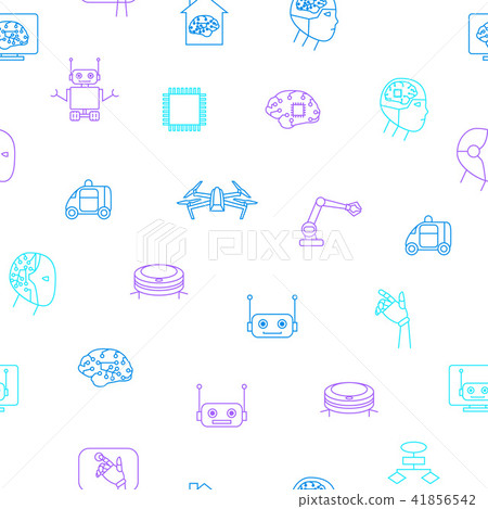 Artificial Intelligence Seamless Pattern... - Stock Illustration ...