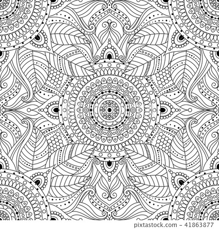 Black and white oriental seamless pattern - Stock Illustration ...