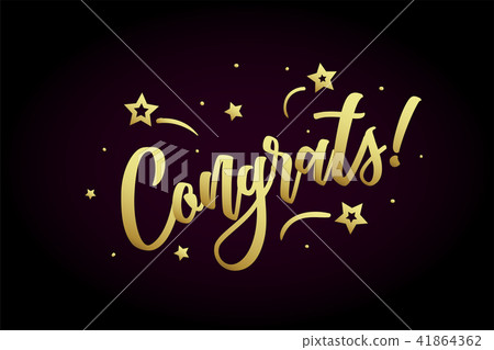 Congrats card, banner. Beautiful greeting... - Stock Illustration ...