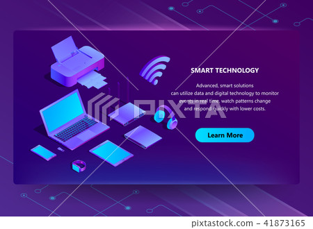 Vector 3d isometric ultraviolet web page template - Stock Illustration ...