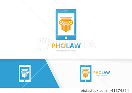 Vector column and phone logo combination.... - Stock Illustration ...