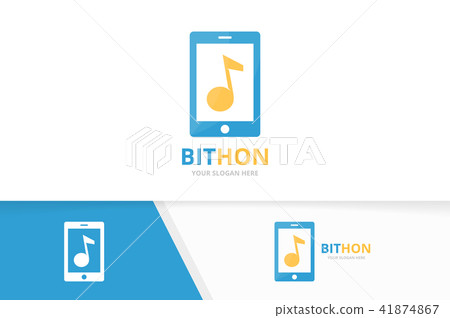 Vector note and phone logo combination. Music... - Stock Illustration ...