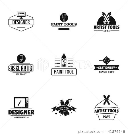 Designer tool logo set, simple style - Stock Illustration [41876246 ...