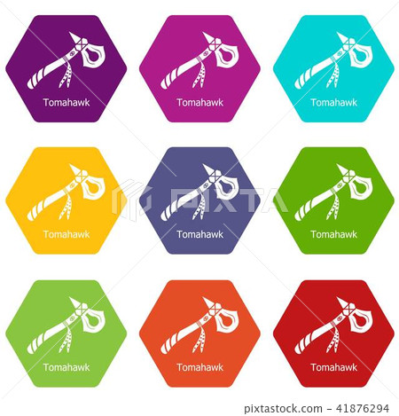 Tomahawk icons set 9 vector - Stock Illustration [41876294] - PIXTA