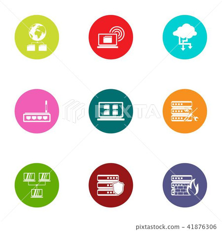 Interactive icons set, flat style - Stock Illustration [41876306] - PIXTA