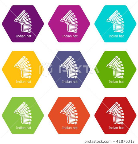 Indian hat icons set 9 vector - Stock Illustration [41876312] - PIXTA