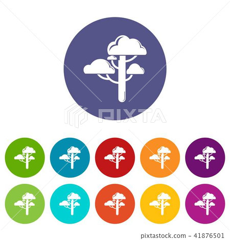 Cloud tree icons set vector color - Stock Illustration [41876501] - PIXTA