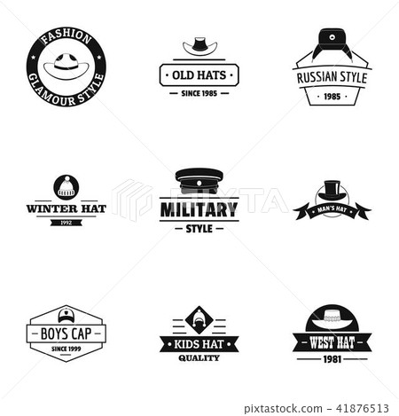 Chapeau logo set, simple style - Stock Illustration [41876513] - PIXTA