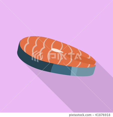Salmon icon, flat style - Stock Illustration [41876918] - PIXTA