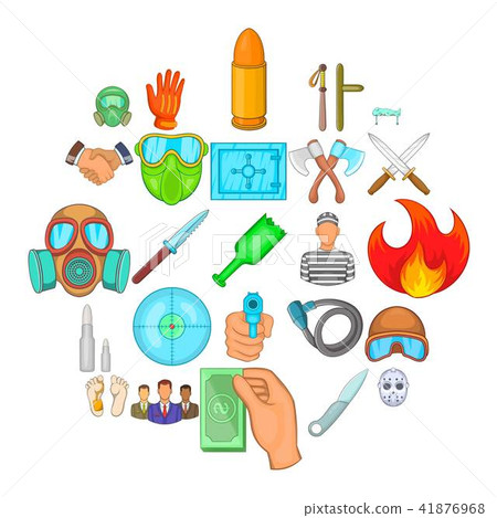 Misdeed icons set, cartoon style - Stock Illustration [41876968] - PIXTA