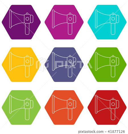 Hand speaker icons set 9 vector - Stock Illustration [41877126] - PIXTA