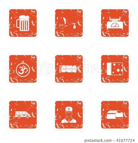 Sip icons set, grunge style - Stock Illustration [41877724] - PIXTA