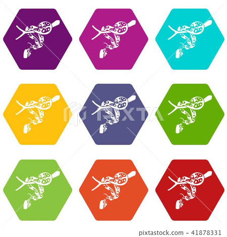 Ball python icons set 9 vector-插圖素材 [41878331] - PIXTA圖庫