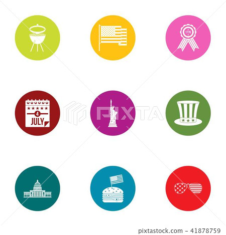 State icons set, flat style - Stock Illustration [41878759] - PIXTA
