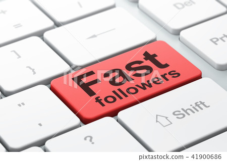 Business concept: Fast Followers on computer... - Stock Illustration ...