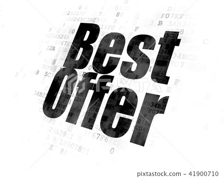 Business concept: Best Offer on Digital background - Stock Illustration ...