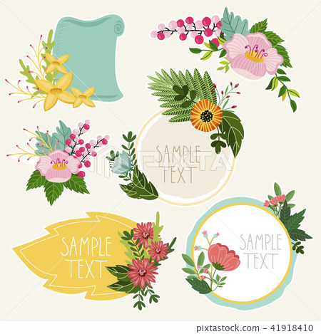Bitmap flowers collection - Stock Illustration [41918410] - PIXTA